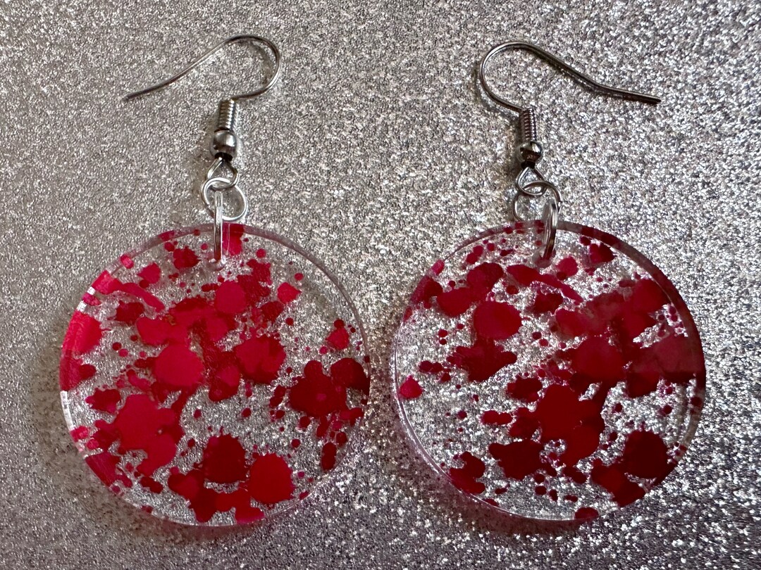Blood Splatter Earrings: Laser Cut Acrylic Halloween Bloody Splashes ...