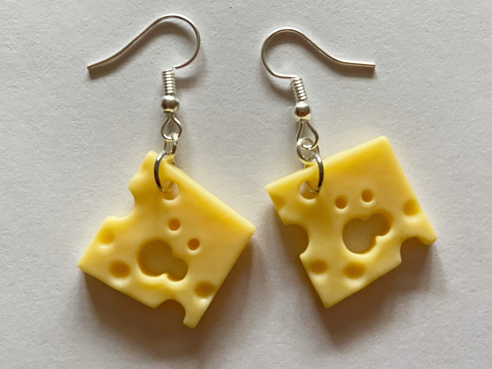 Cheese Slice Earrings: Dairy Cow Swiss Cheese Slices - Etsy