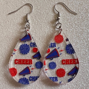 Cheerleading Earrings: Laser Cut Acrylic Earrings, Sports, Chearleader ...