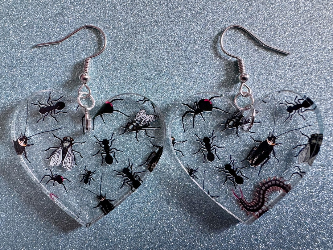 Insect Earrings: Laser Cut Acrylic Insects, Bugs, Ant, Spider ...