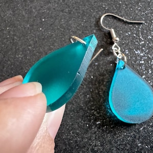 Rain Earrings: Laser Cut Acrylic Raindrops, Rain Drops, Drop, Tear ...