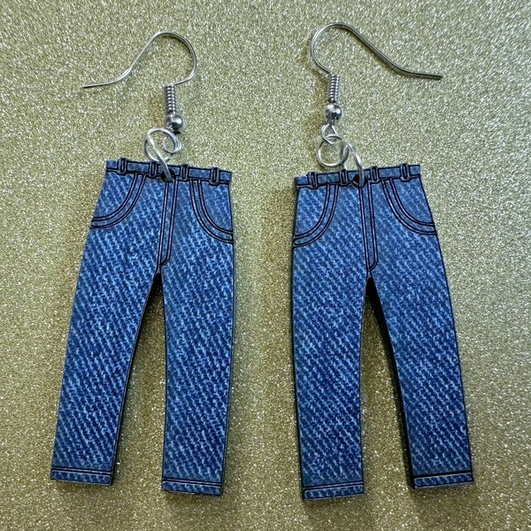 Denim Earrings - Etsy