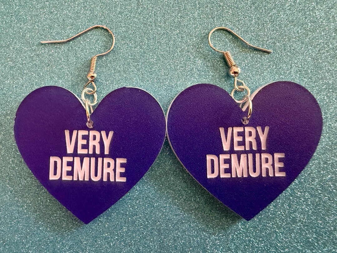 Demure Earrings: Laser Engraved Words, Very Demure, Very Mindful ...
