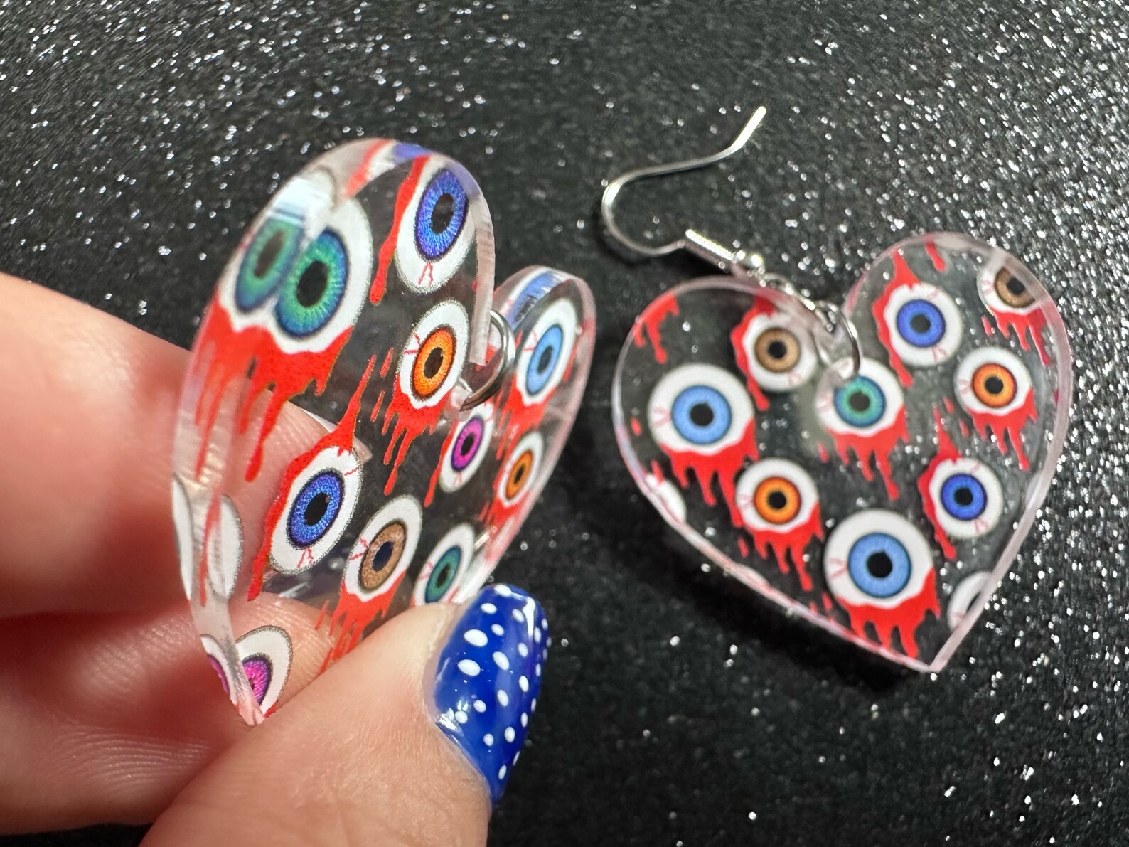 Bloody Eyeball Earrings: Laser Cut Acrylic Eyes, Bleeding Eyeballs ...