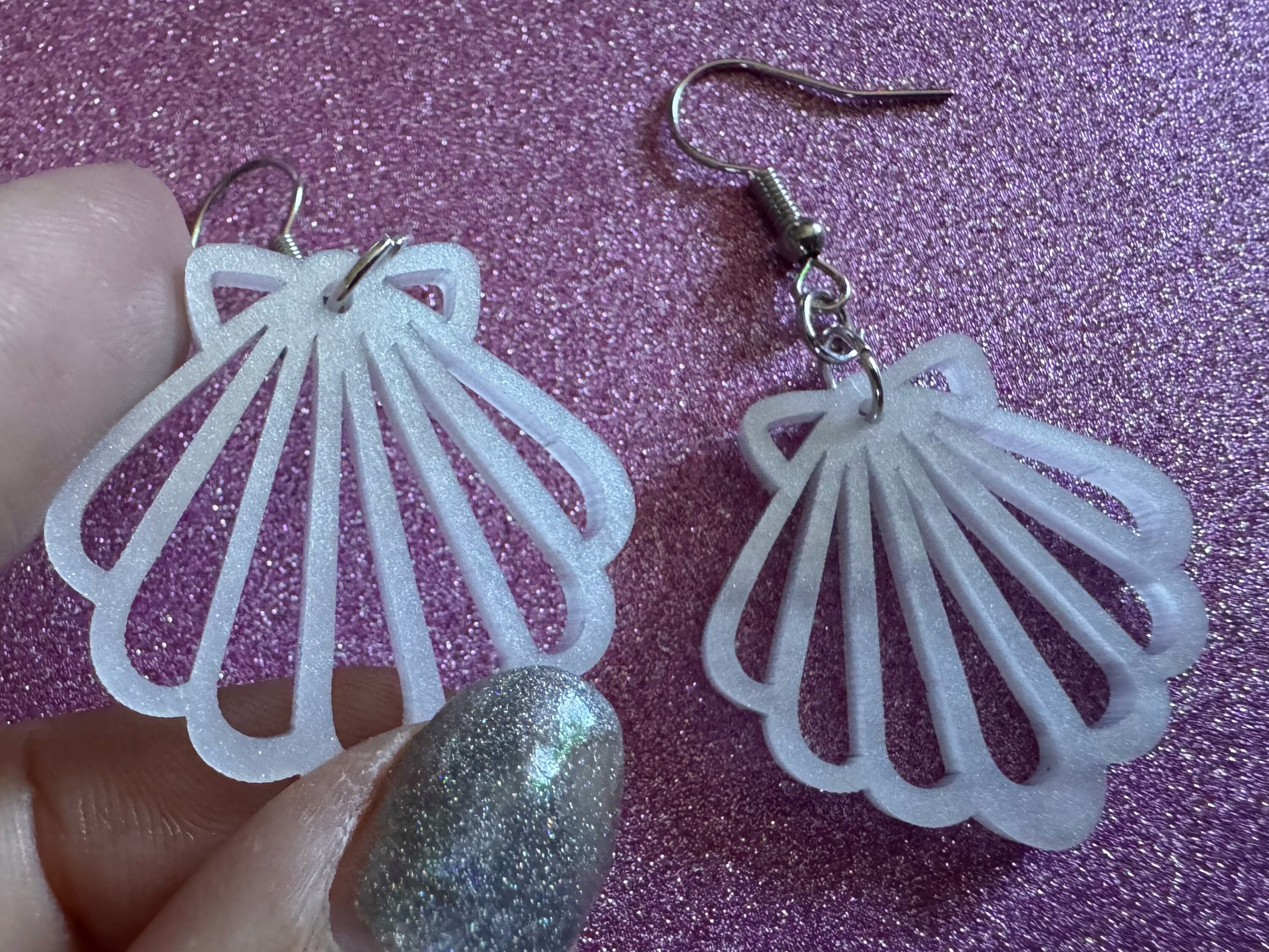 Pearlescent Shell Earrings: Laser Cut Acrylic Shells, Ocean, Beach ...