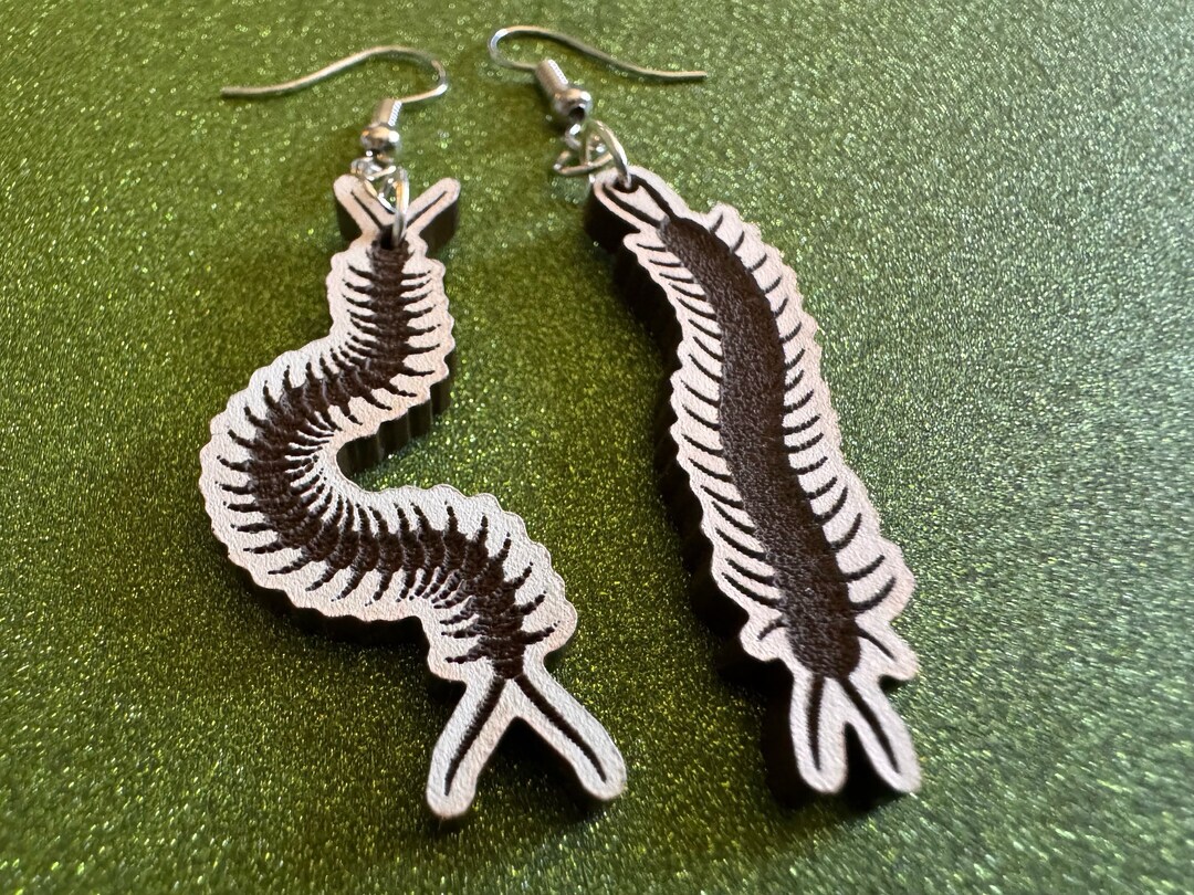 Centipede Earrings: Laser Cut Acrylic Centipedes, Bugs, Insects ...