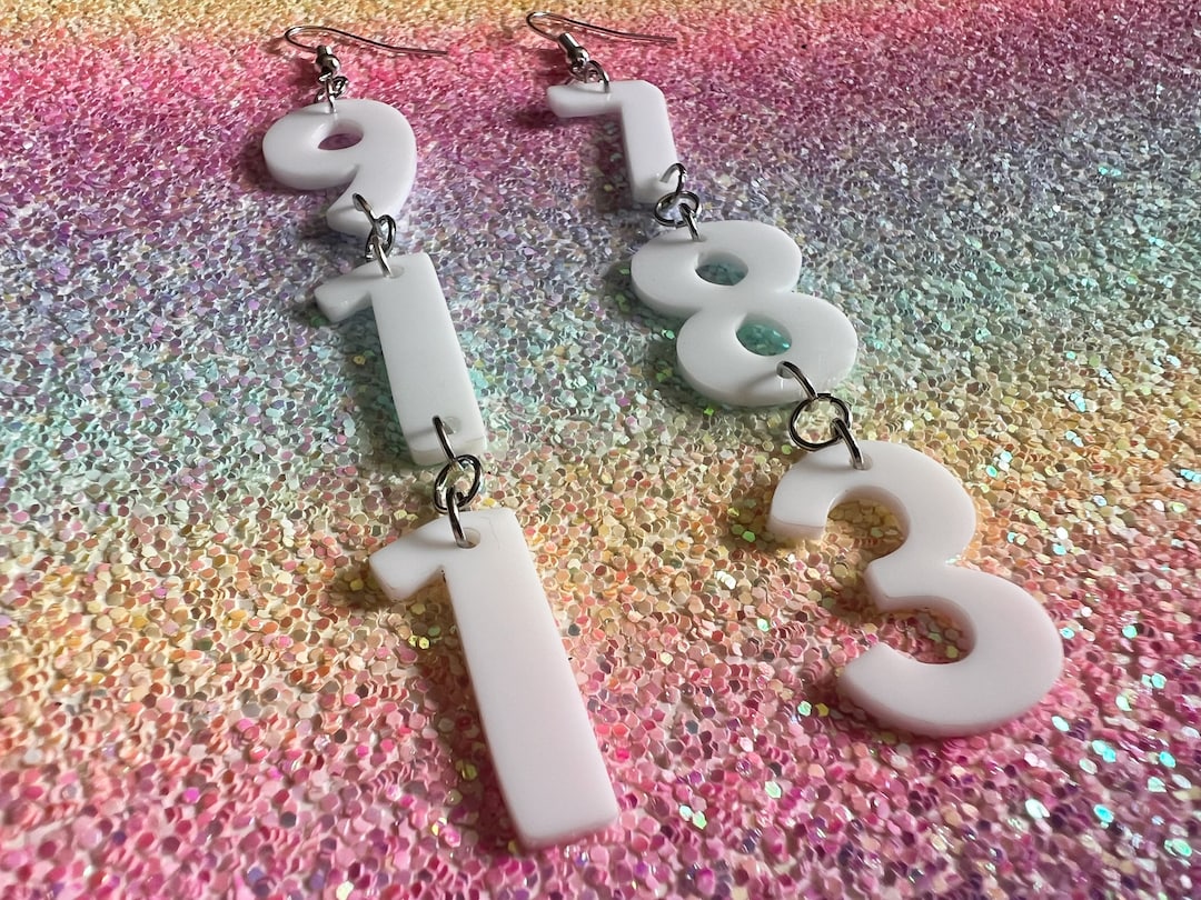 Custom Number Earrings: Laser Cut Numbers, Names, Math Teacher Gift ...