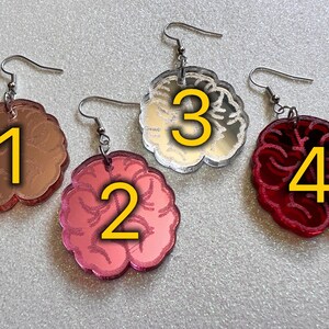 Mirrored Brain Earrings: Laser Cut Acrylic Brains, Genius, IQ, Nerd ...