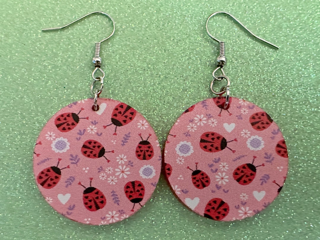 Ladybug Earrings: Laser Cut Acrylic Lady Birds, Ladybugs, Insects ...