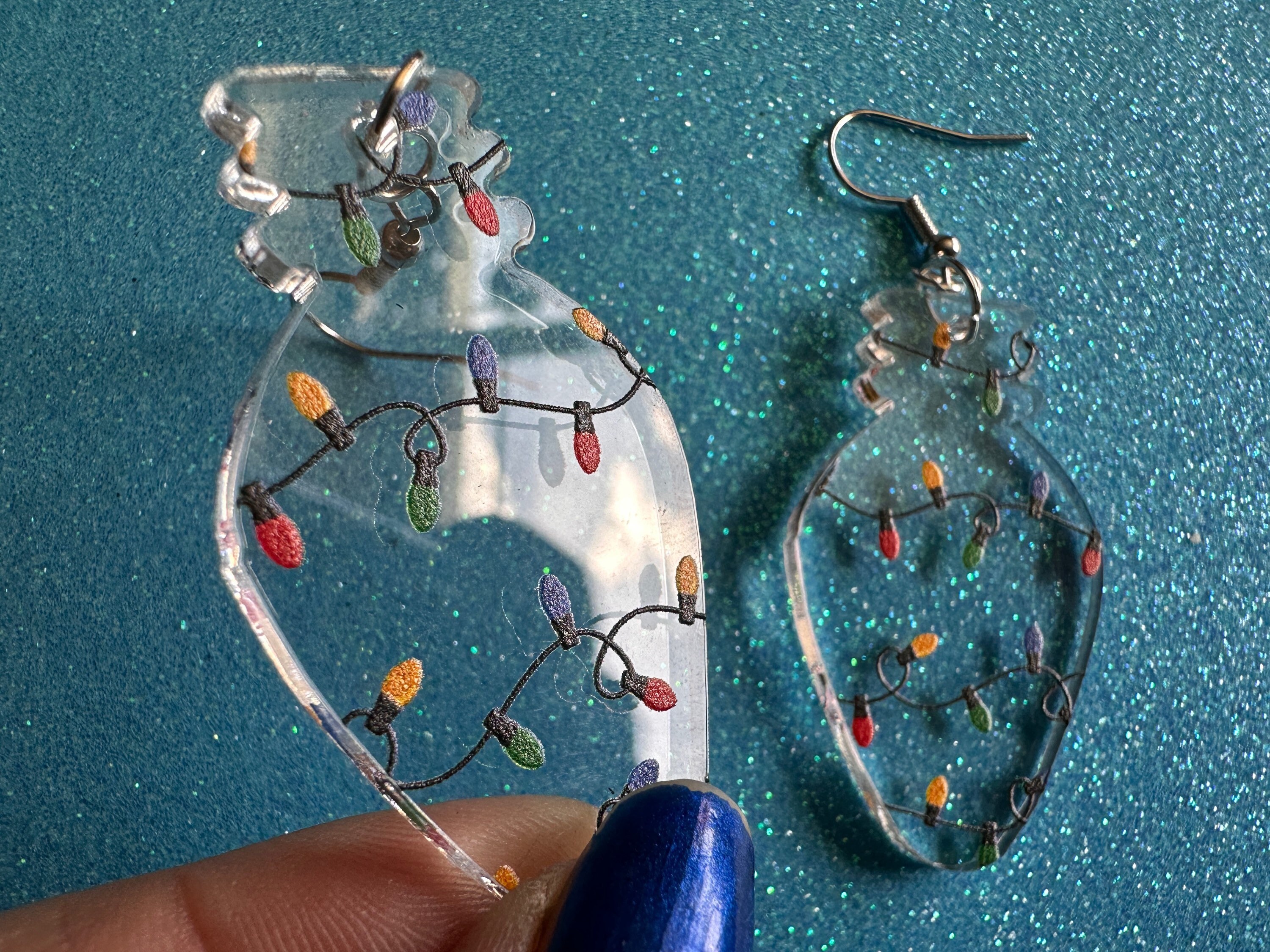 Christmas Light Earrings: Laser Cut Acrylic Christmas Lights, Fairy ...