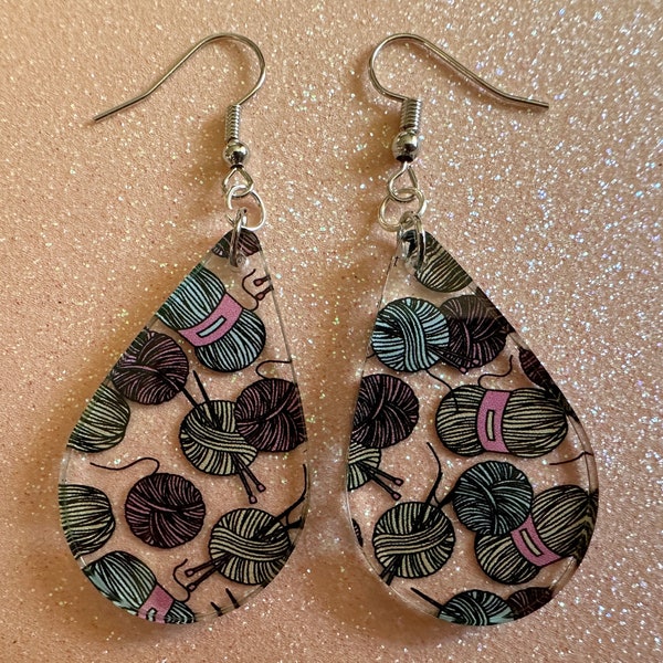 Knitting Earrings - Etsy