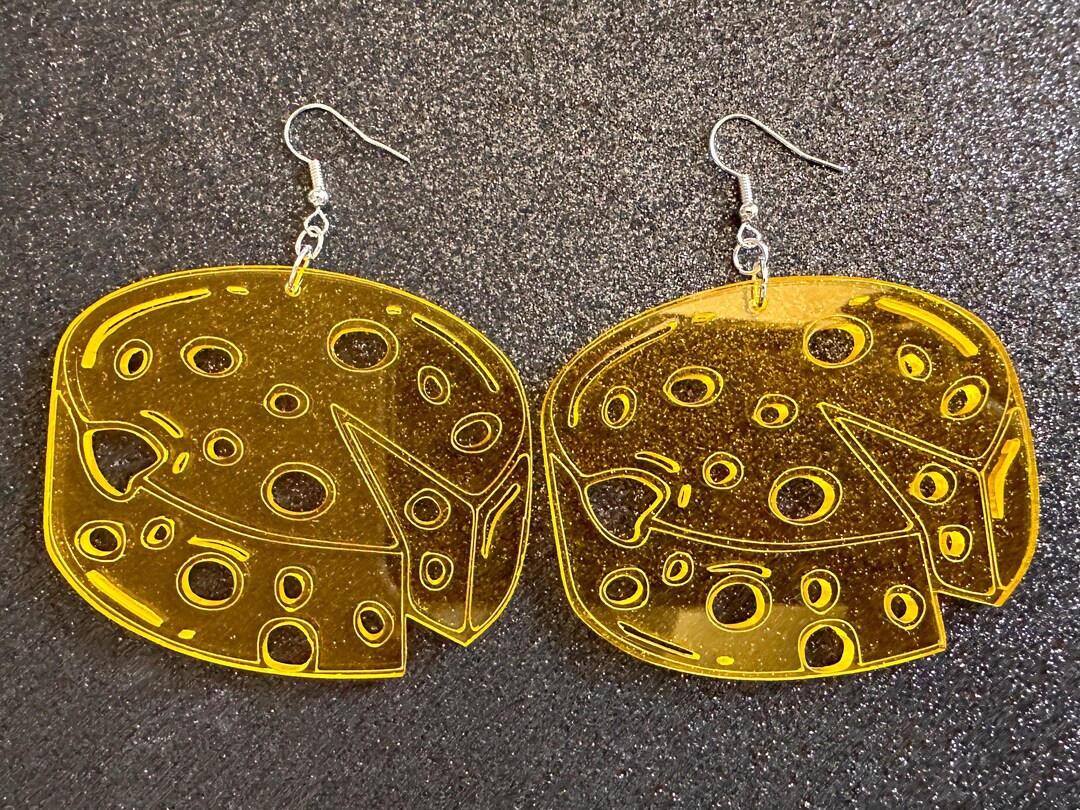 Cheese Wheel Earrings: Laser Cut Acrylic Cheese, Wheel of Cheese, Dairy ...