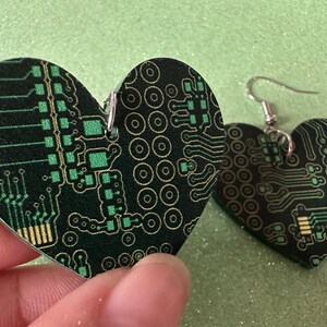 Computer Chip Earrings: Laser Cut Acrylic Tech Earrings, Techy, Green ...