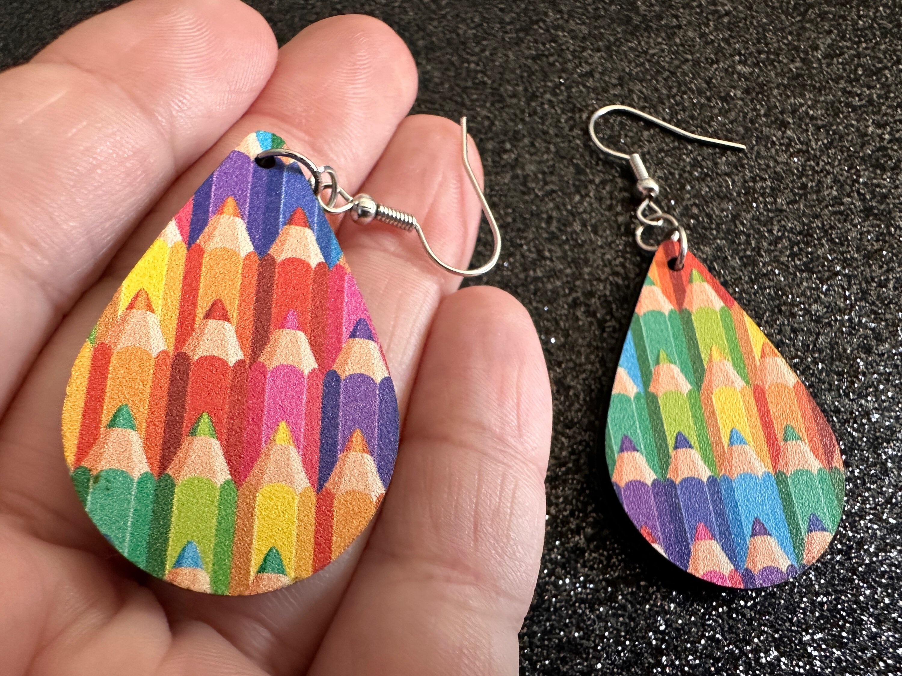 Colored Pencil Earrings: Laser Cut Acrylic Back to School Earrings ...
