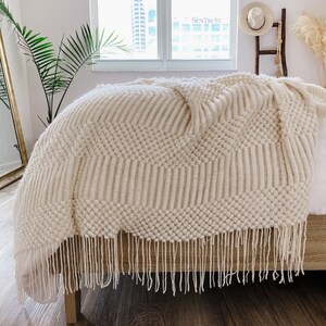 Cream Throw Blanket | Ivory Sheer Throw Blanket | Lightweight Throw ...