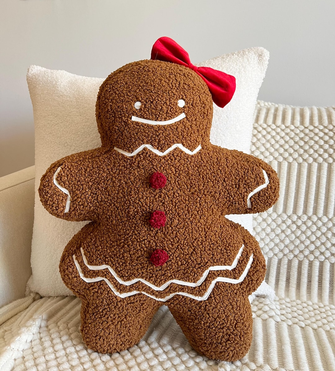 Ms. Gingerbread Shaped Pillow, Christmas Pillows, Gingerbread Pillow ...