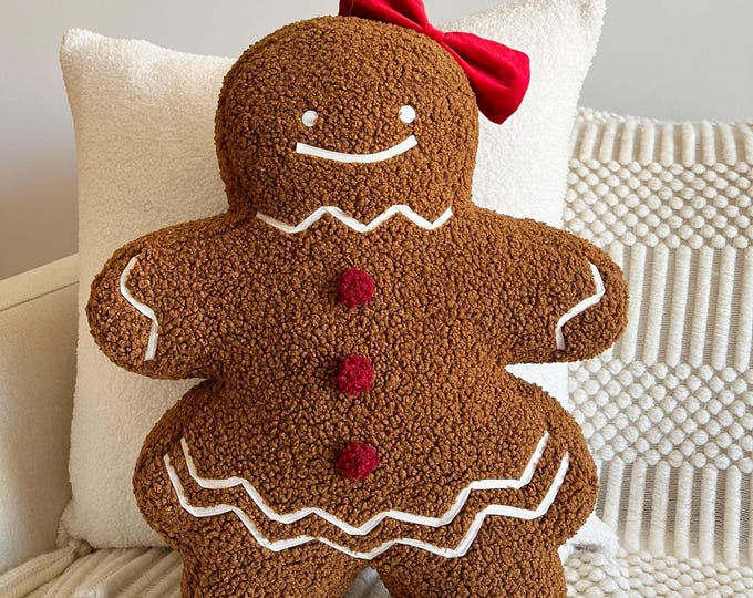 Ms. Gingerbread Shaped Pillow, Christmas Pillows, Gingerbread Pillow ...