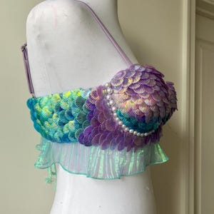 Custom Full Shell/scale Sequin Bra - Etsy