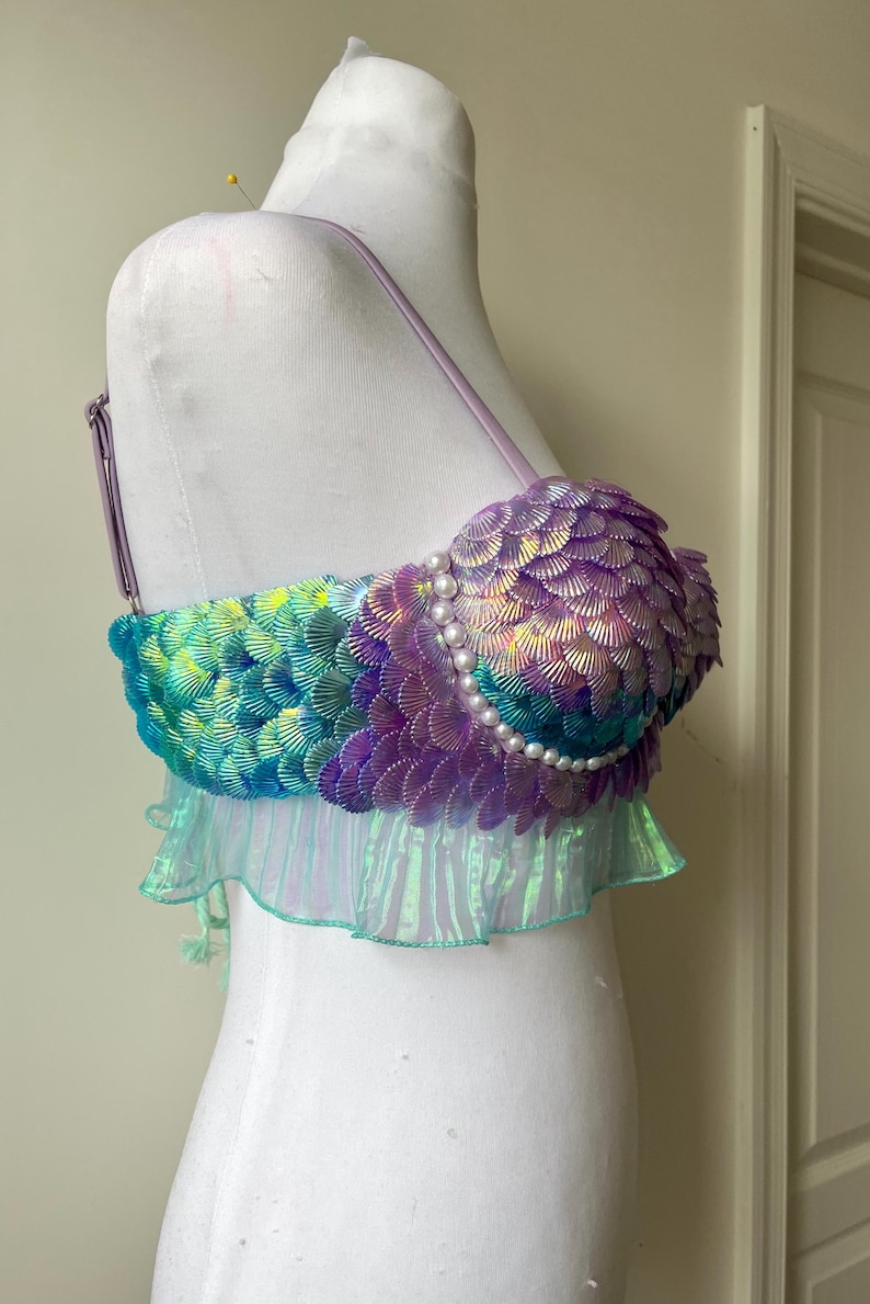 Custom Full Shell/scale Sequin Bra - Etsy
