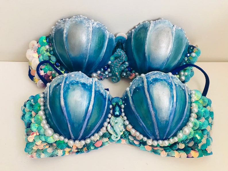 Custom Painted Fabric Cups and Sequin Bra - Etsy
