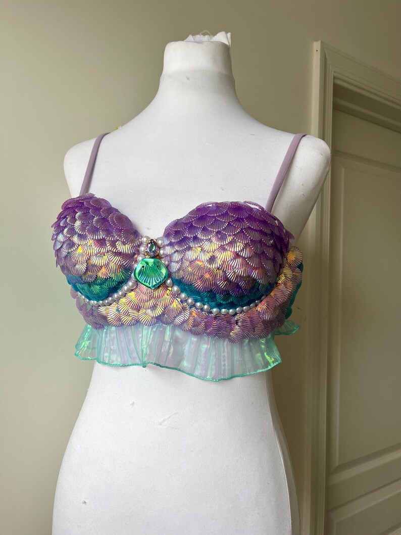 Custom Full Shell/scale Sequin Bra - Etsy