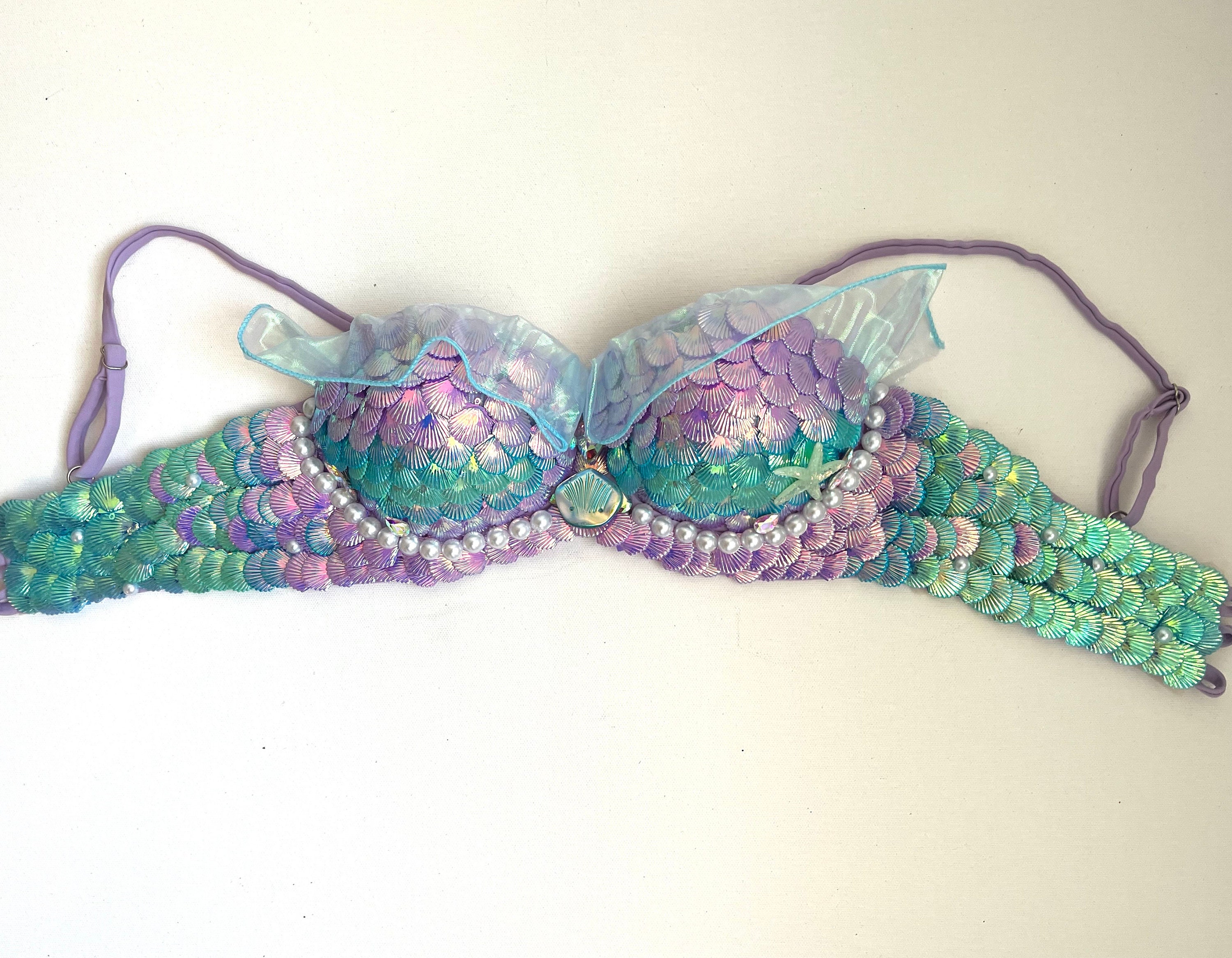 Custom Full Shell/scale Sequin Bra - Etsy
