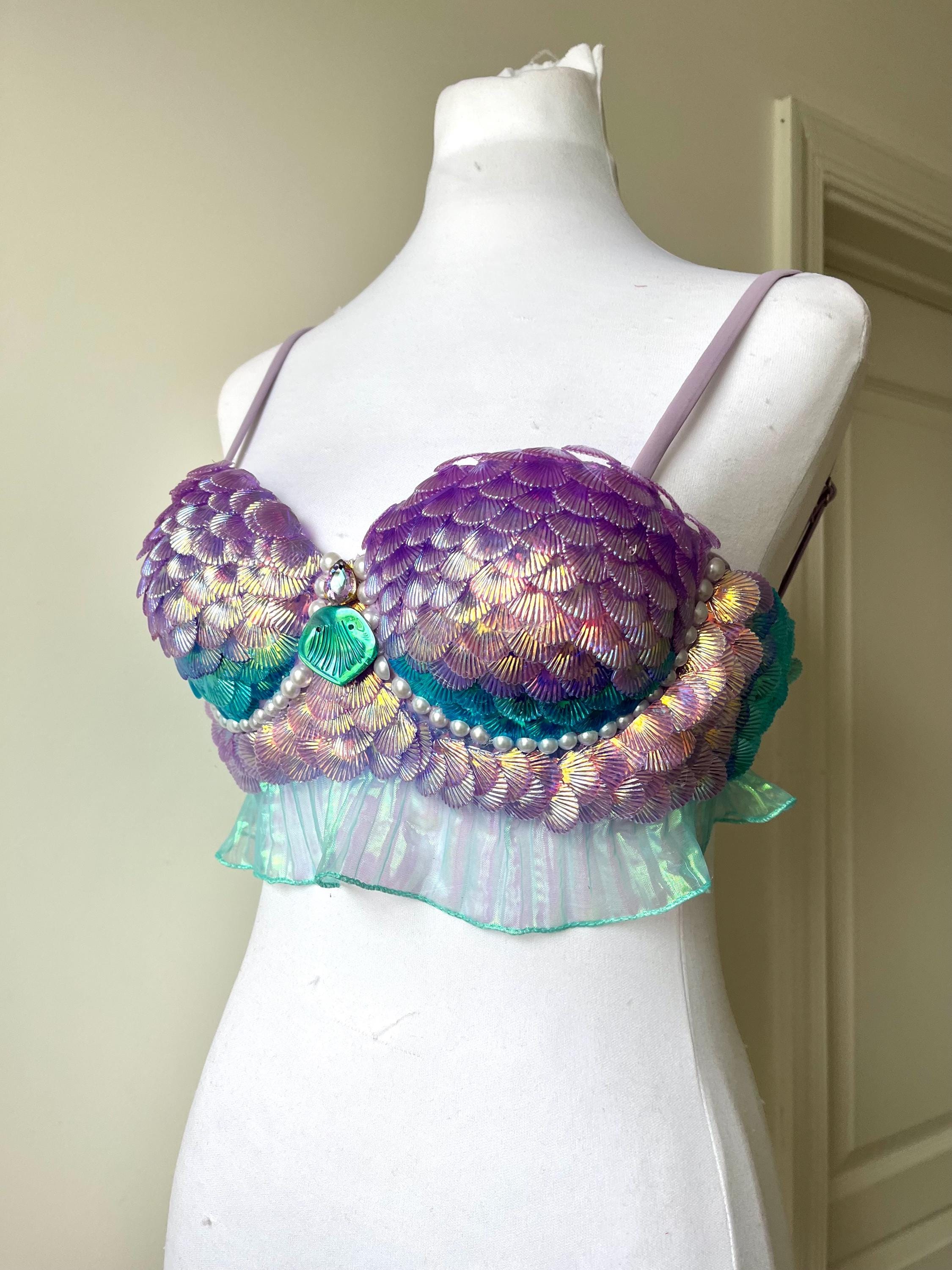 Custom Full Shell/scale Sequin Bra - Etsy