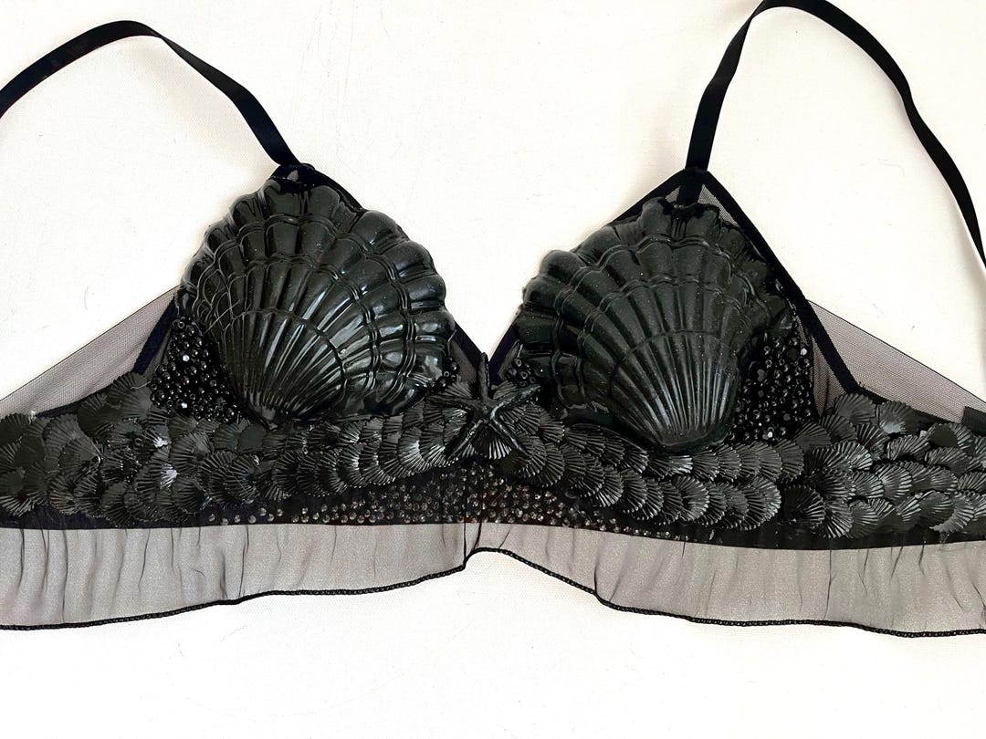 Waterproof Adult Mermaid Bra (siren Krystal All Black) - Etsy