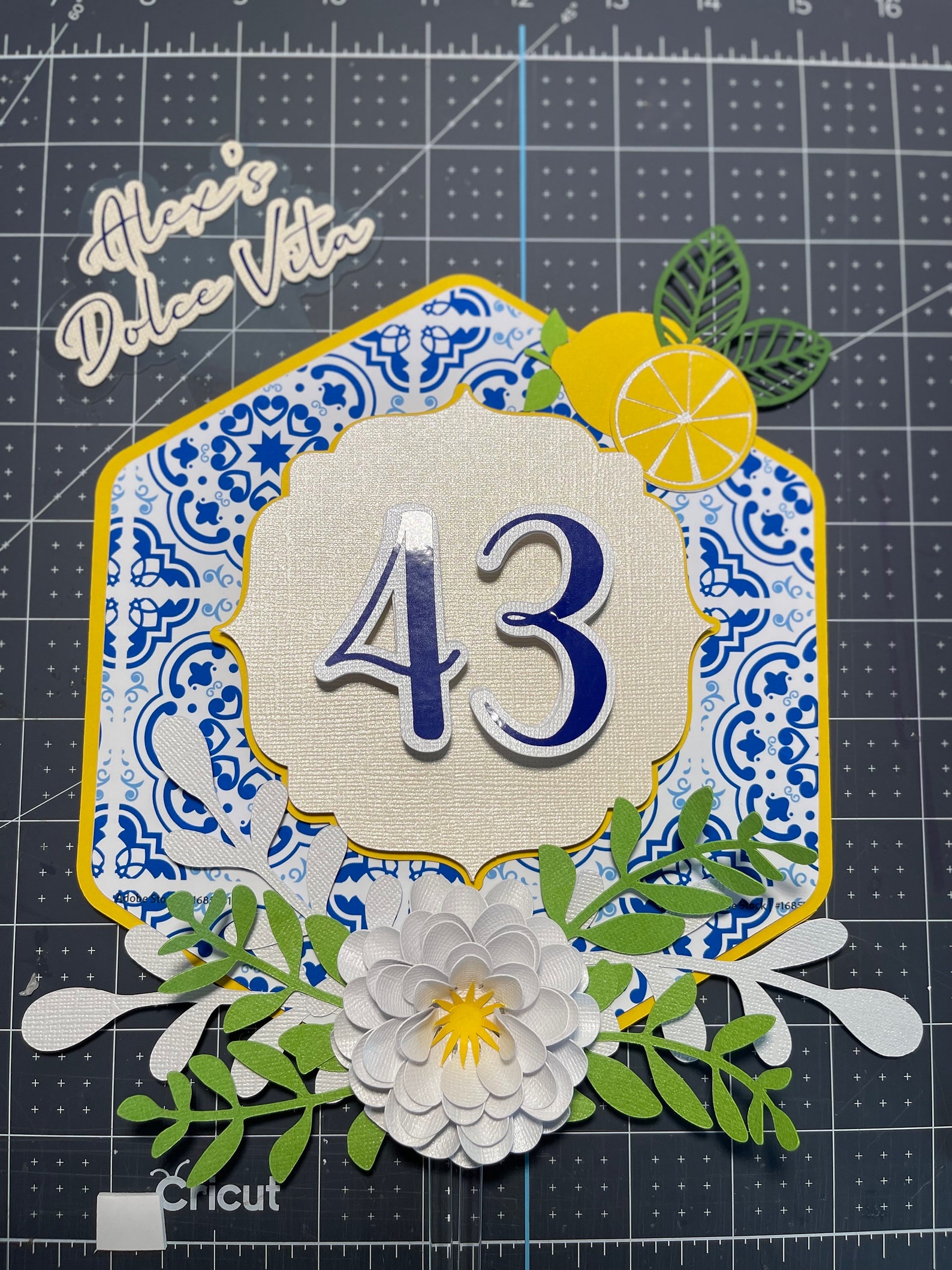 Lemon Blue Tile Cake Topper Summer Positano Amalfi Coast - Etsy