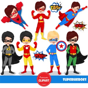 Superheroes Clipart Superheroes Boy Superhero Boy Clipart | Etsy