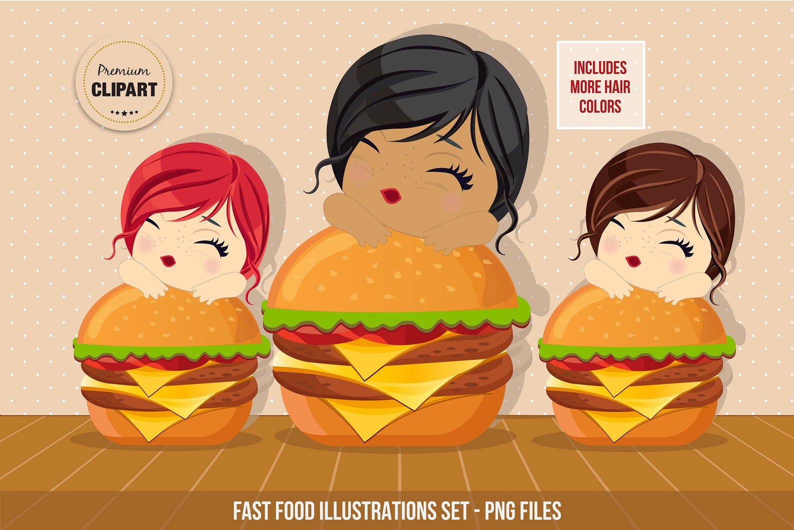 Fast Food Graphics, Food Digital Images, Burger Clipart, Food Stickers ...