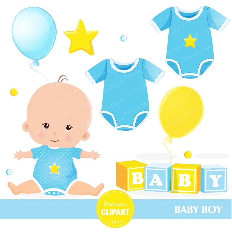 Baby Boy Clipart Commercial Use, Baby Shower Clipart, Baby Boy Shower ...