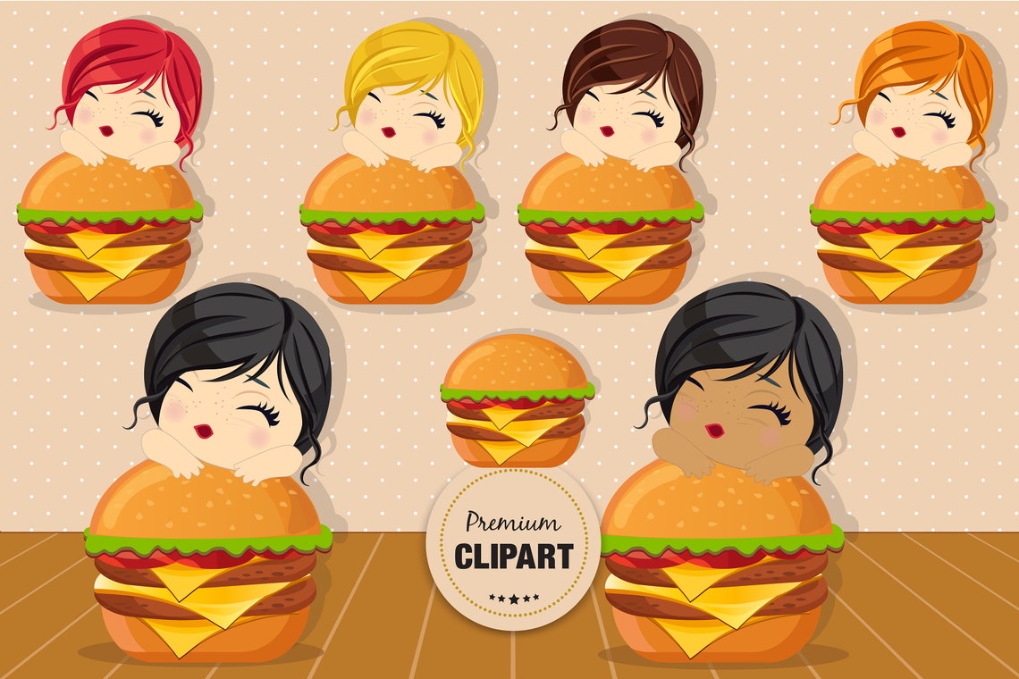 Fast Food Graphics, Food Digital Images, Burger Clipart, Food Stickers ...