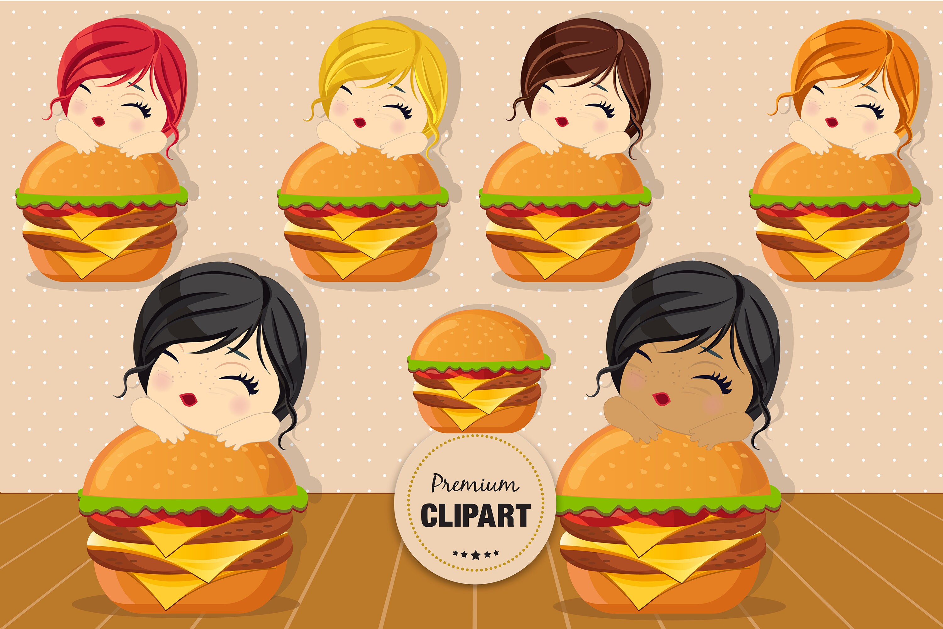 Fast Food Graphics, Food Digital Images, Burger Clipart, Food Stickers ...