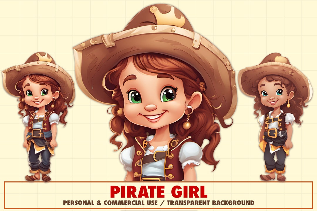 Pirate Clipart Pirate Girl Images Pirate Party Printable - Etsy