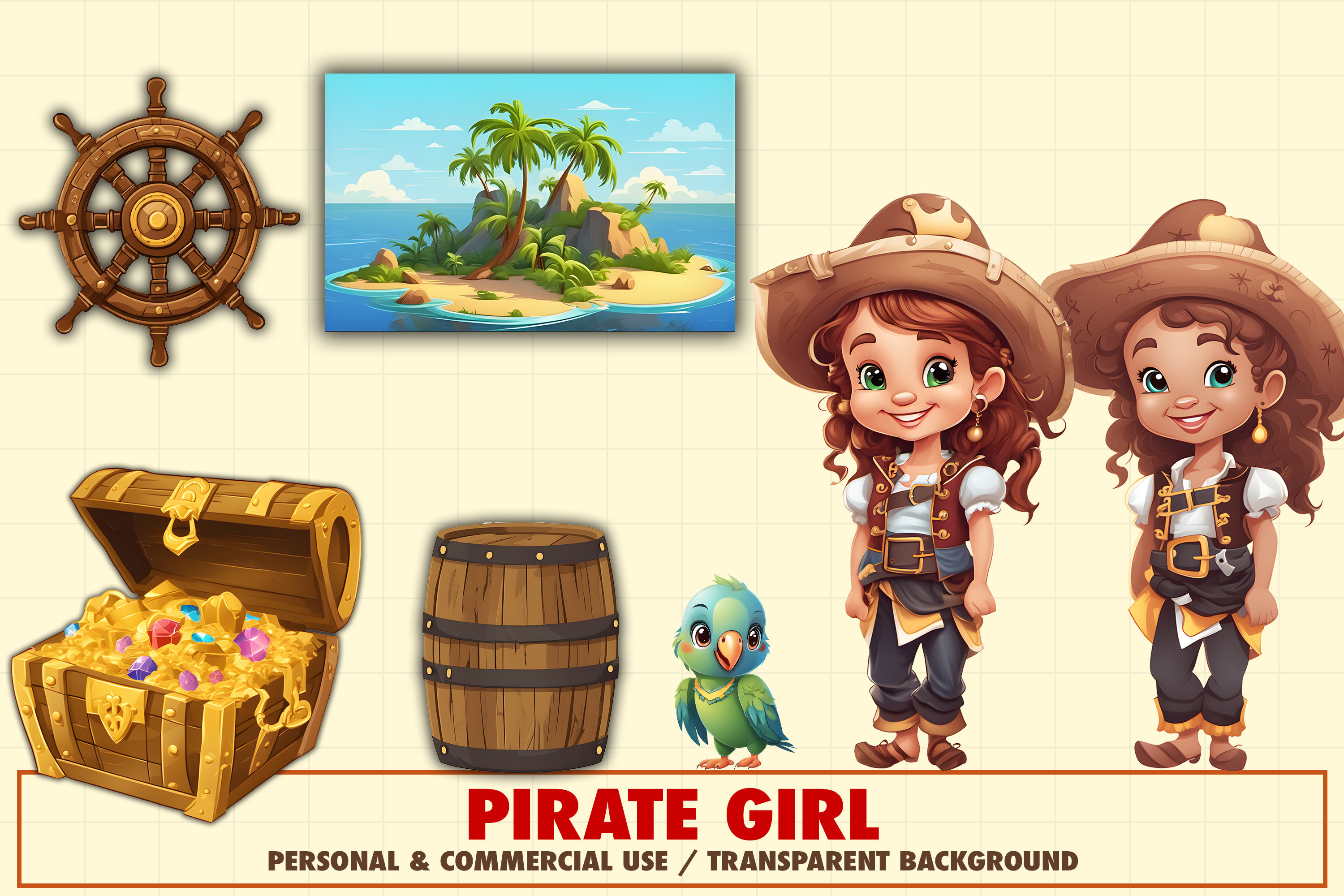 Pirate Clipart Pirate Girl Images Pirate Party Printable - Etsy