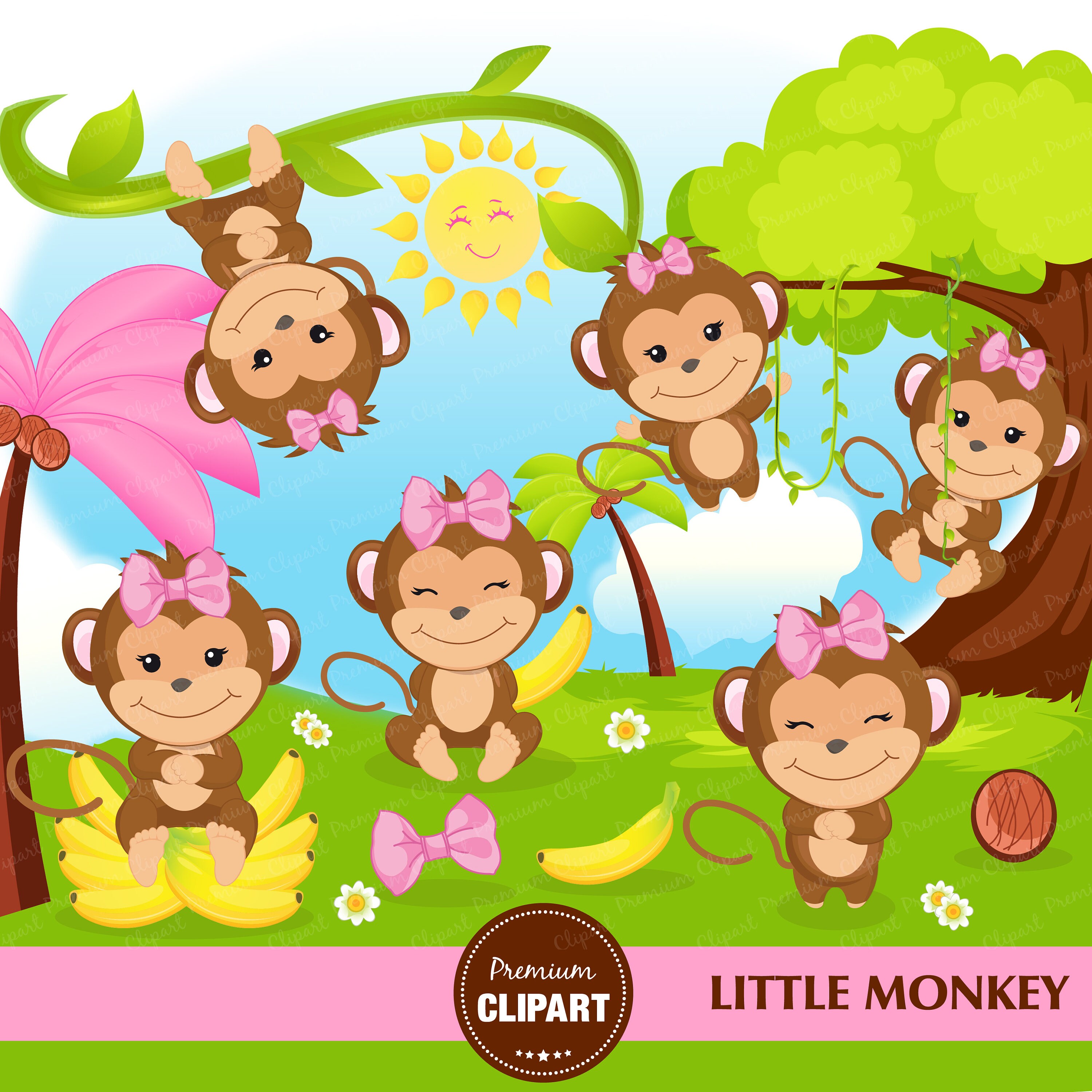 Baby Shower Monkey Clip Art