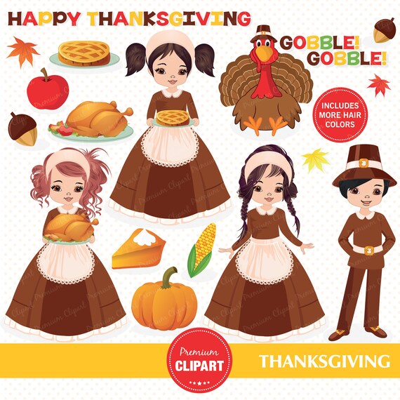 Thanksgiving kids clipart commercial use turkey turkey | Etsy