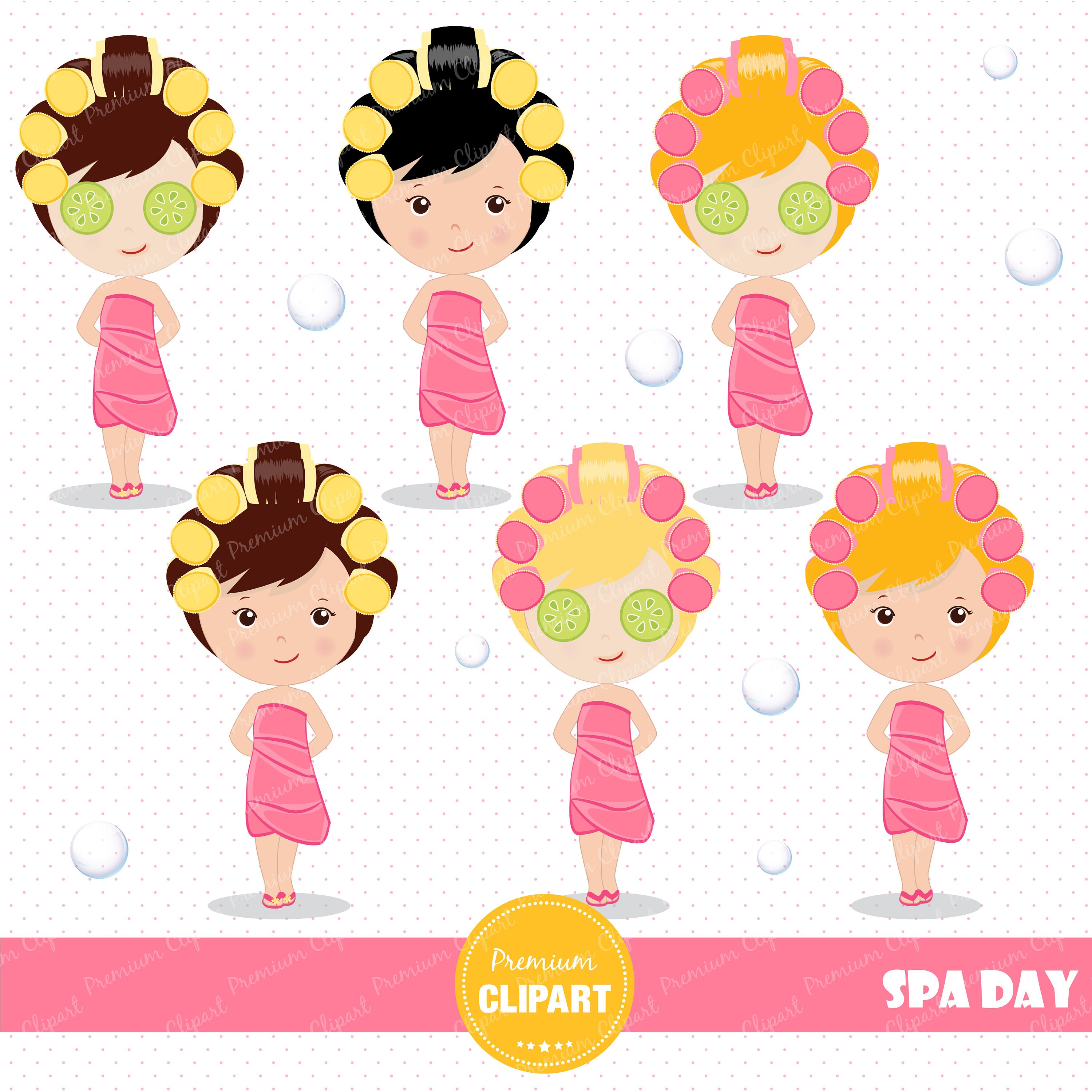Spa Girl Clipart Spa Party Spa Clipart Girl Clipart Spa | Etsy Australia