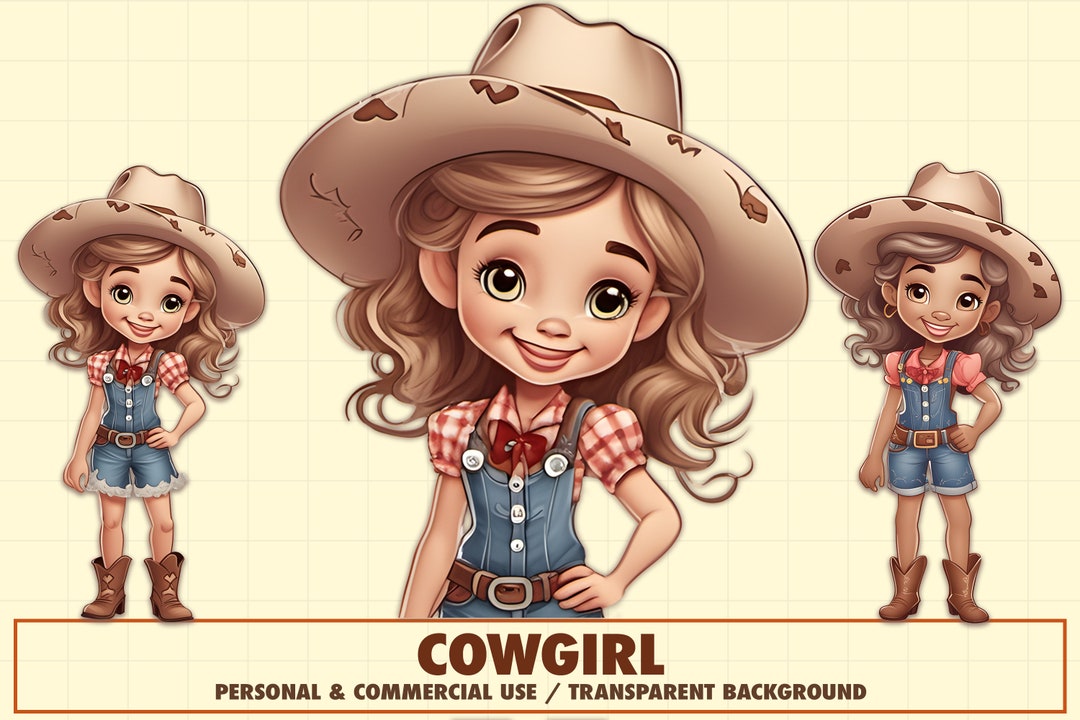 Watercolor Wild West Clipart Cowgirl Clipart Cowboy Party - Etsy