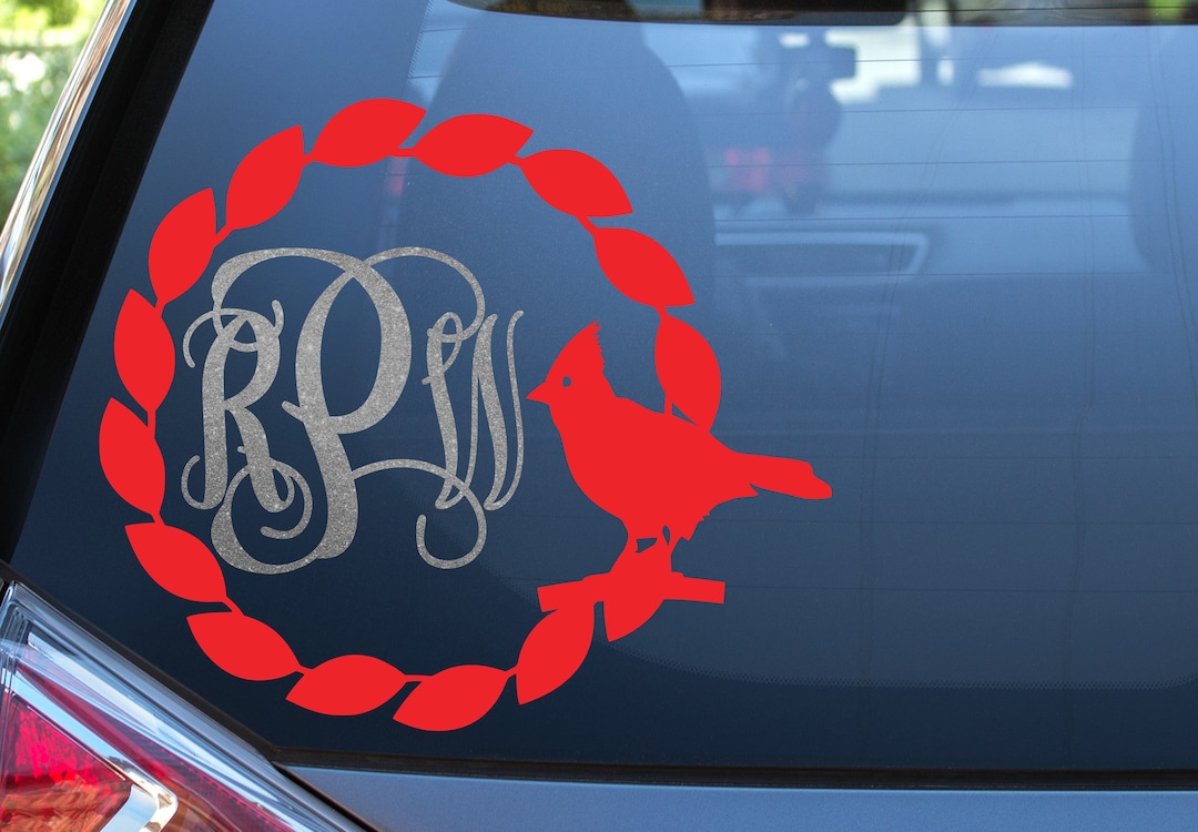 Cardinal Monogram Vinyl Decal. Personalized Vinyl Monogram. Script ...