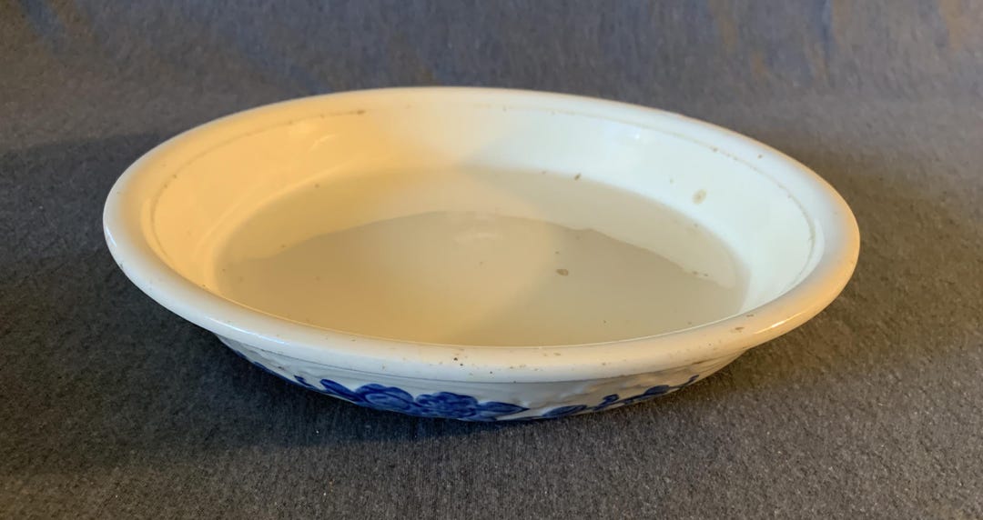 Vintage Homer & Laughlin 10" "oven Serve" Blue on Cream Floral Pie ...