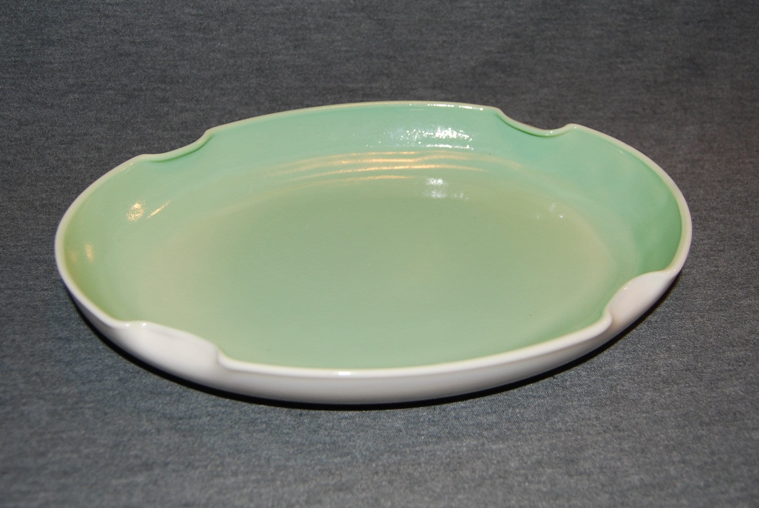 Vintage Milk Glass/mint Green Fire King Vitrock Oval Flower Garden Tray ...