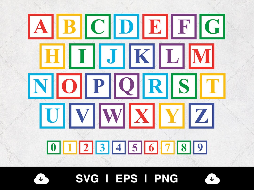 Alphabet Blocks SVG Files Colored Blocks Letter Blocks A-Z - Etsy