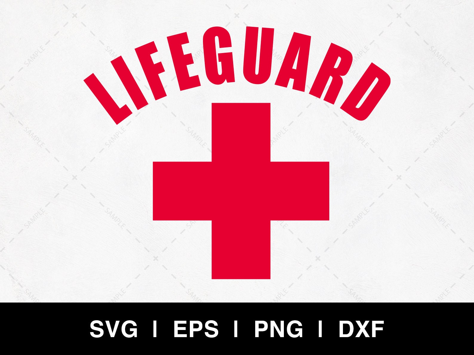 Lifeguard Red Cross With Capital Word Curved Above It - Etsy