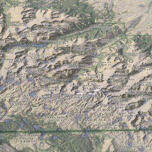 Beartooth Mountains, 24x36 Inch Large-scale Map, Canvas Wall Art - Etsy
