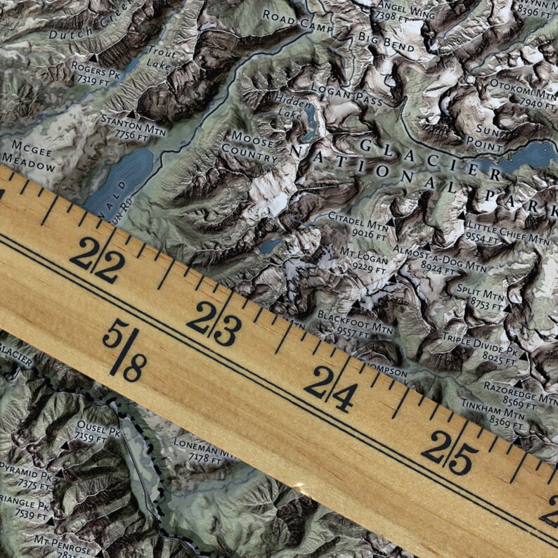 Glacier National Park 12x16 Inch Large-scale Map - Etsy