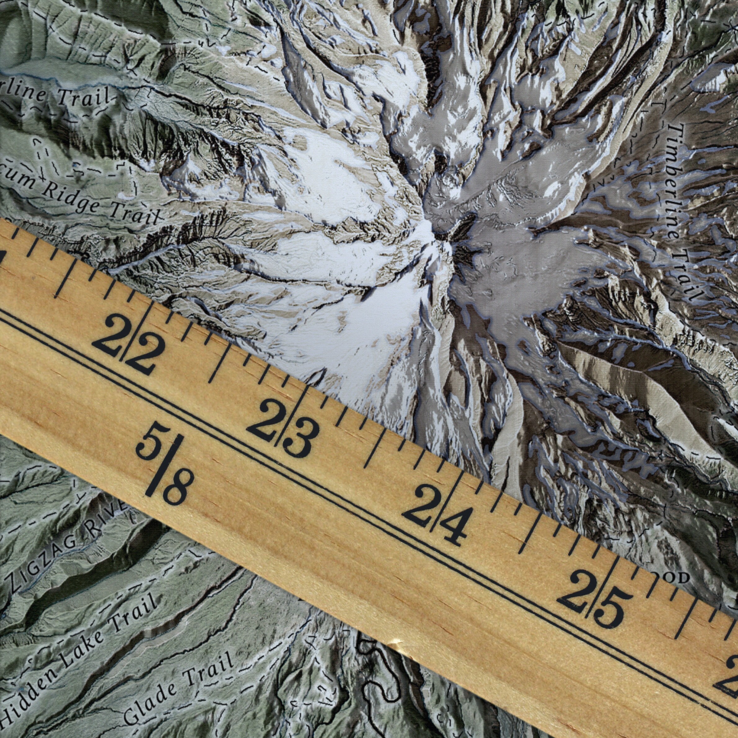 Mt Hood 12x18 Inch Topographic Map Mountain Series 3 Mt - Etsy