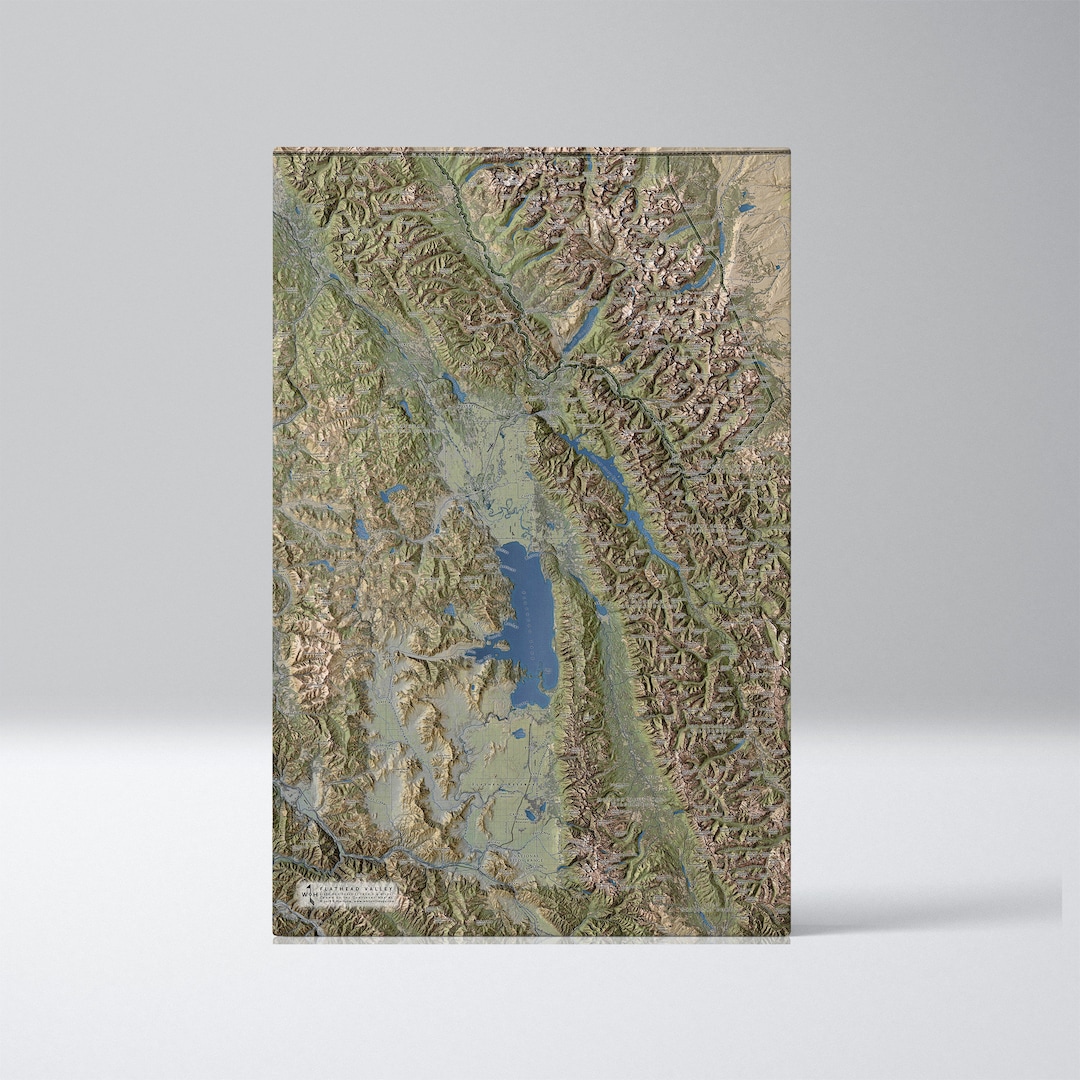 Flathead Valley, 24x36 Inch Large-scale Map, Crown of the Continent ...