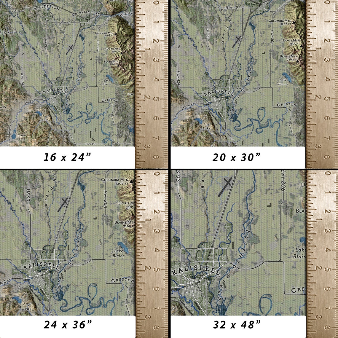 Flathead Valley, 24x36 Inch Large-scale Map, Crown of the Continent ...